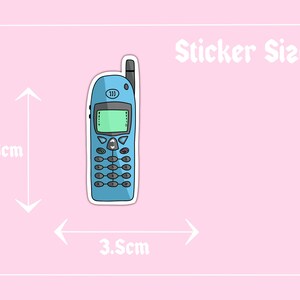 Retro Mobile Phone Sticker | 90's Aesthetic Stickers | Sticker Decal ...