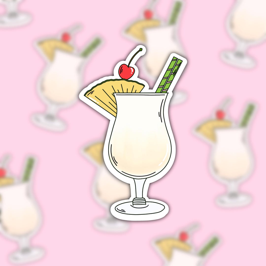 Large Pina Colada Fun Vinyl Die-cut Sticker | Perfect Gift for ...