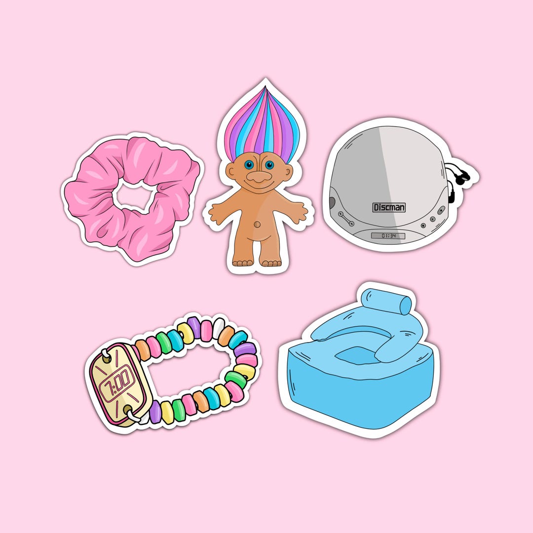 90's/00's Girly Die Cut Sticker Pack for Journal, Notebook, Laptop or ...