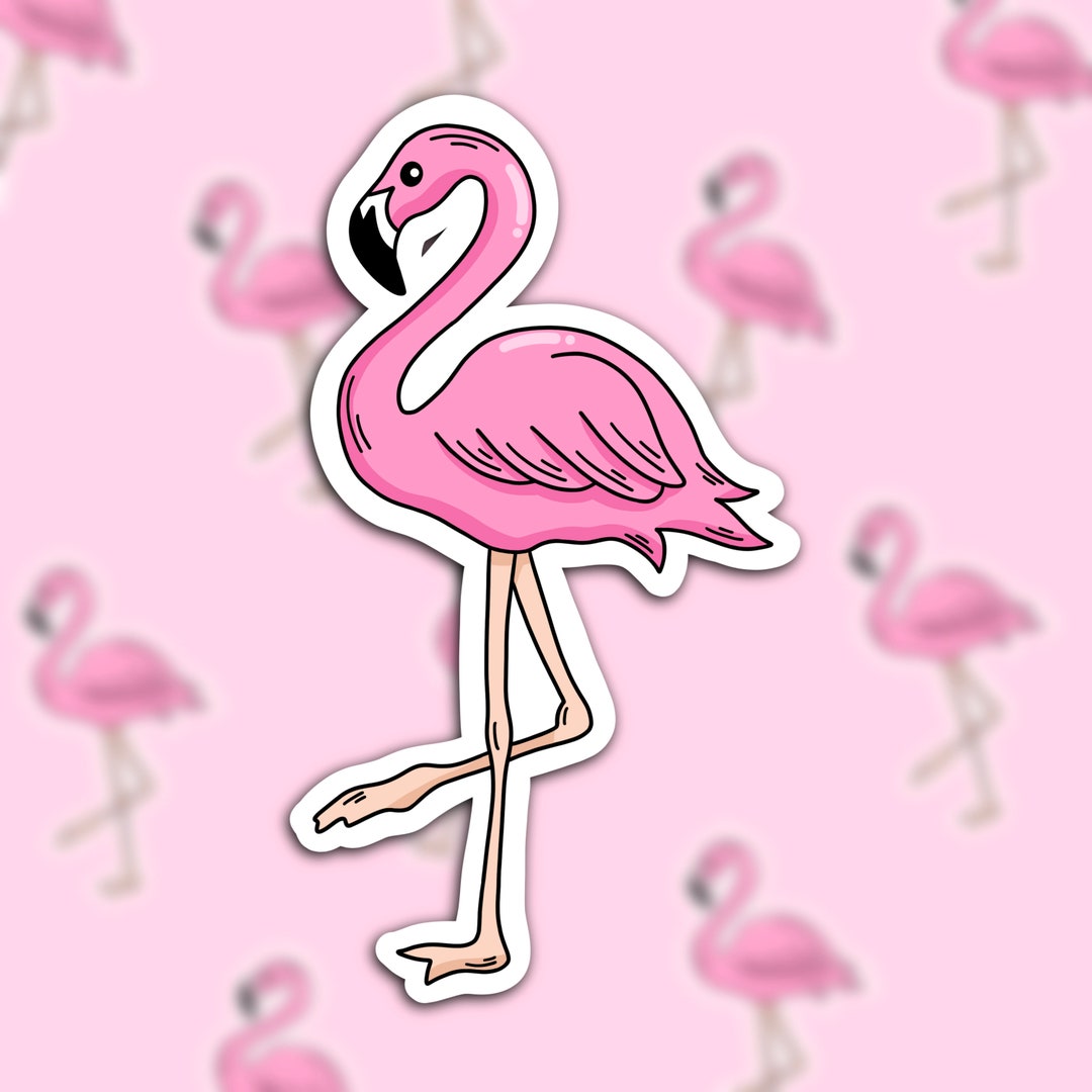 Flamingo Sticker | Tropical Bird Decal for Laptop, Mirror or Notebook ...