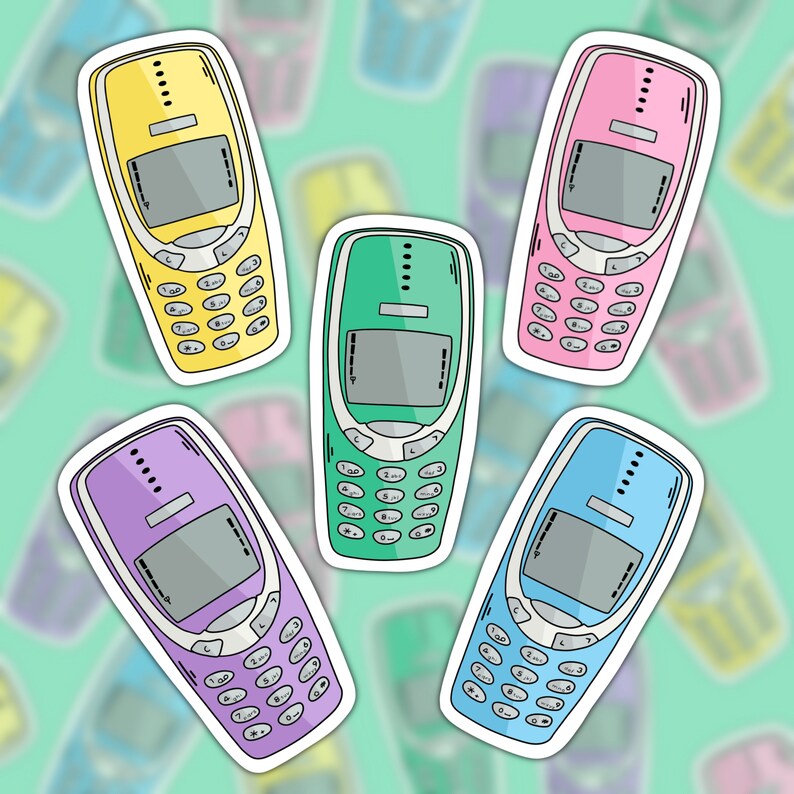 Retro Mobile Phone Sticker Sticker Decal for Journal or Scrapbooking 90 ...
