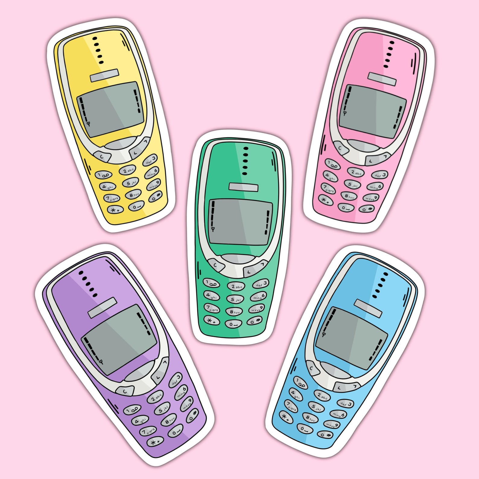 Retro Mobile Phone Sticker Sticker Decal for Journal or Scrapbooking 90 ...