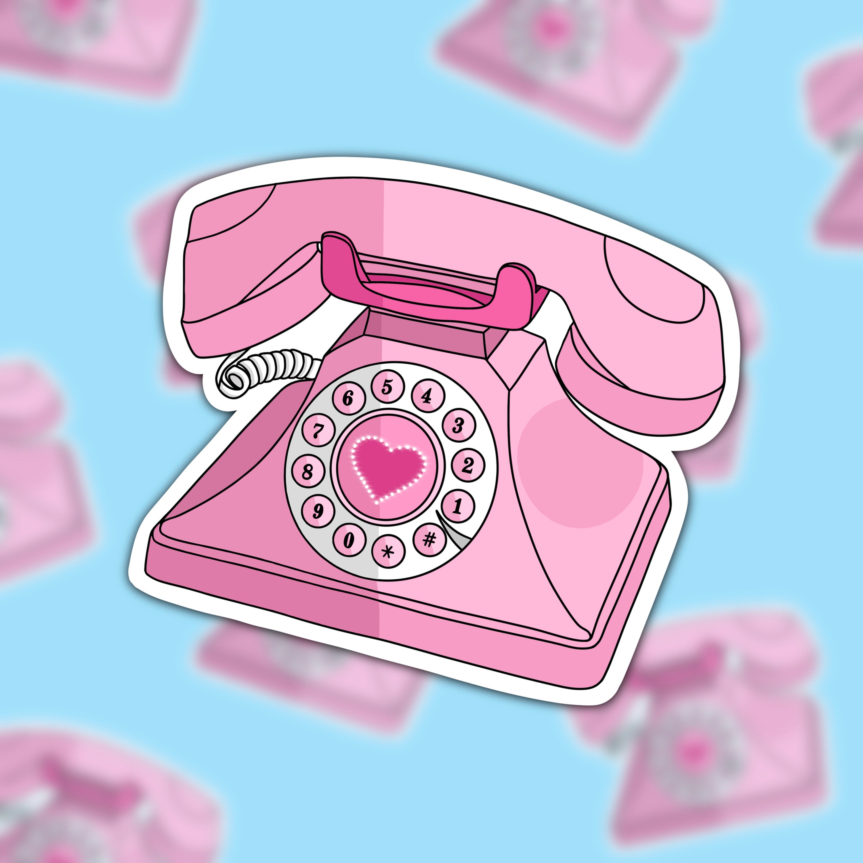 Retro 50's Style Telephone Sticker for Journal, Scrapbook or Tablet ...