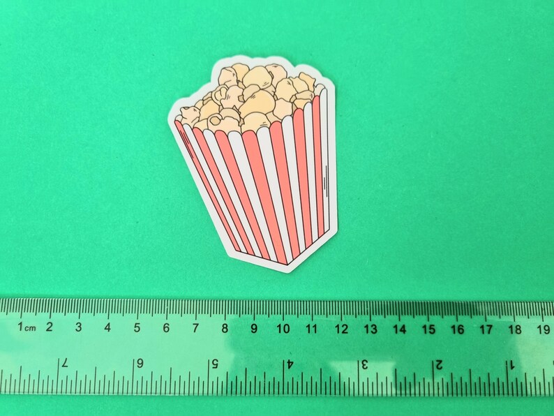 Popcorn Die Cut Vinyl Sticker in a Glossy White or Transparent - Etsy