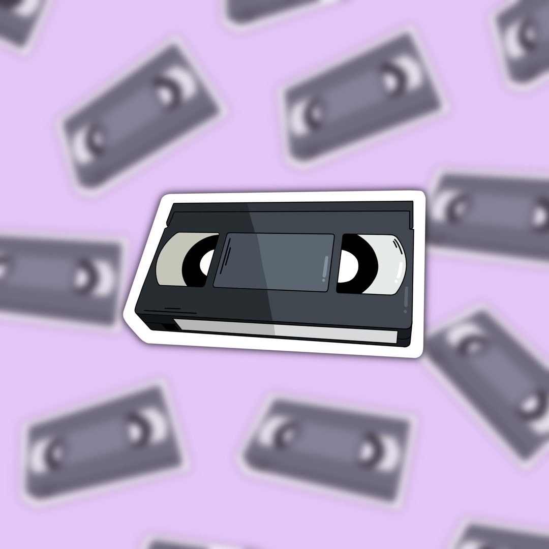 Retro Technology VHS Tape Sticker Vinyl Die Cut Sticker in Glossy White ...