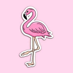 Flamingo Sticker | Tropical Bird Decal for Laptop, Mirror or Notebook ...
