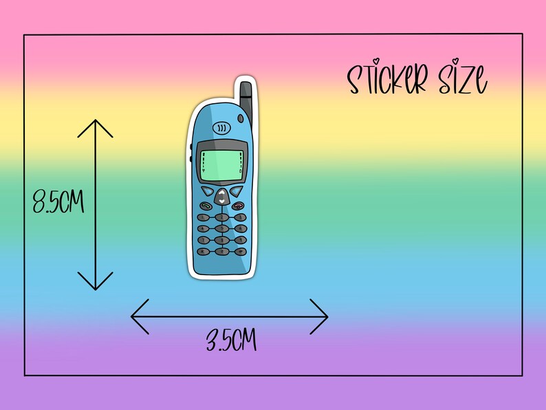 Retro Mobile Phone Sticker 90's Aesthetic Stickers Sticker Decal for ...