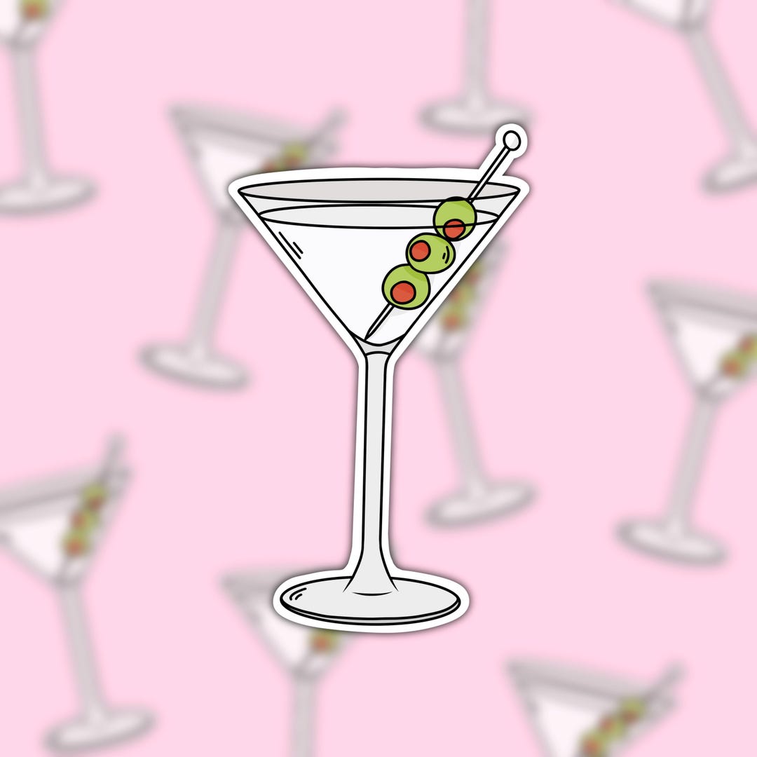 Martini Cocktail Sticker | Sophisticated Cocktail | Shaken Not Stirred ...