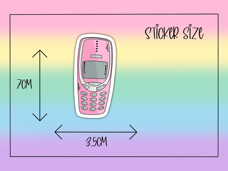 Retro Mobile Phone Sticker Sticker Decal for Journal or Scrapbooking 90 ...