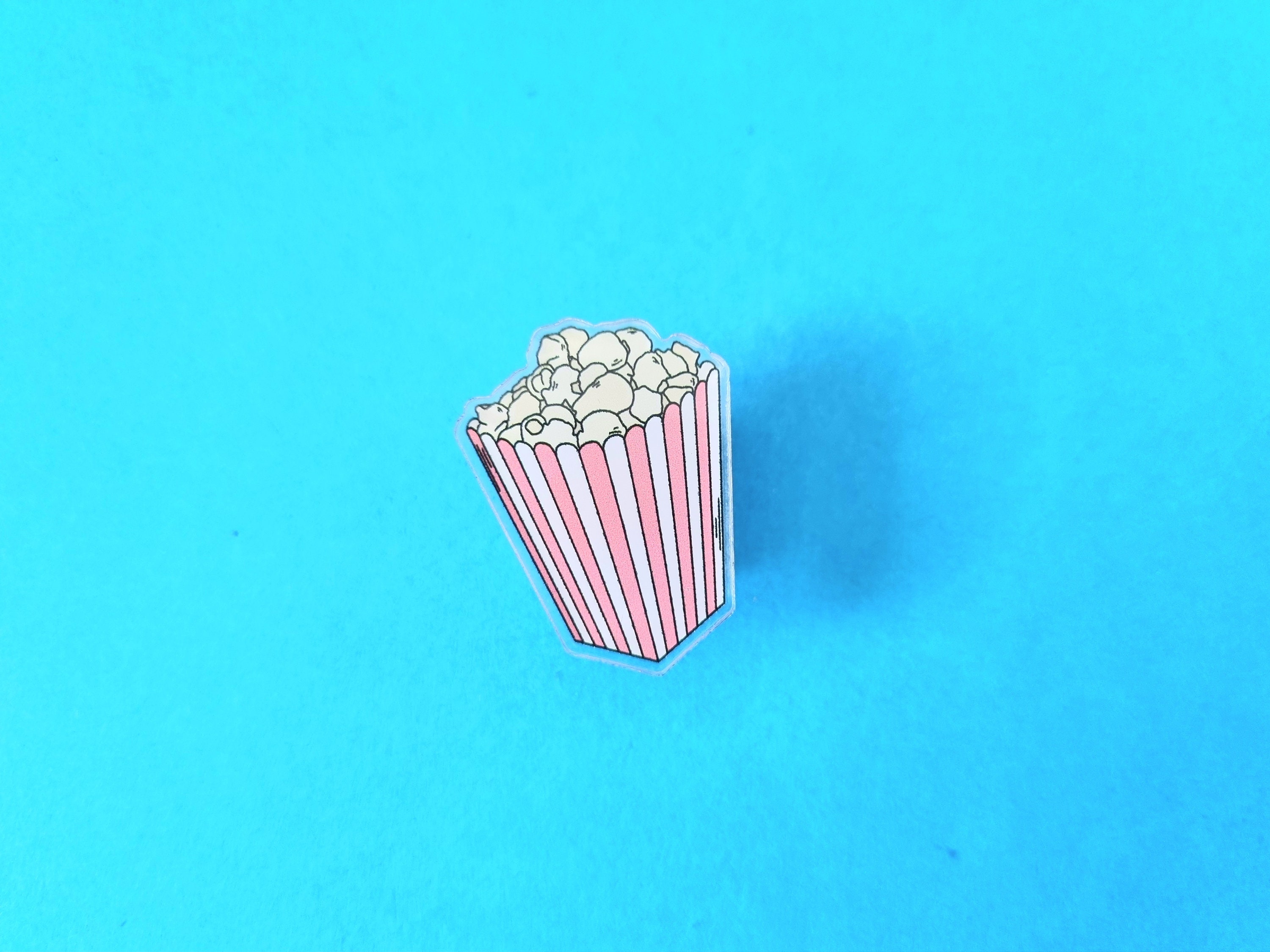 Popcorn Box Acrylic Die Cut Pin Fun Food Fashion Accessory - Etsy