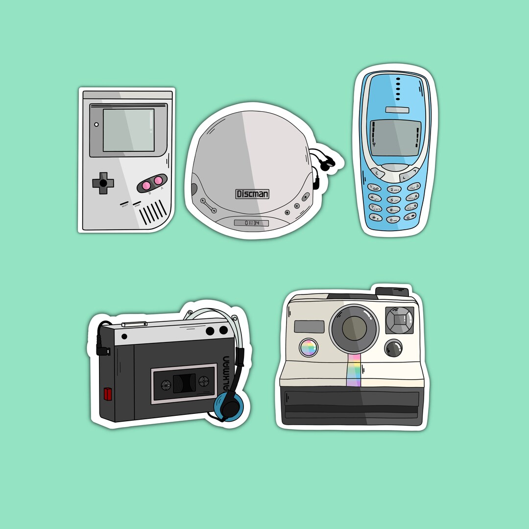 Retro 80's/90's Technology Sticker Pack Decals for Laptop or Tablet 90 ...