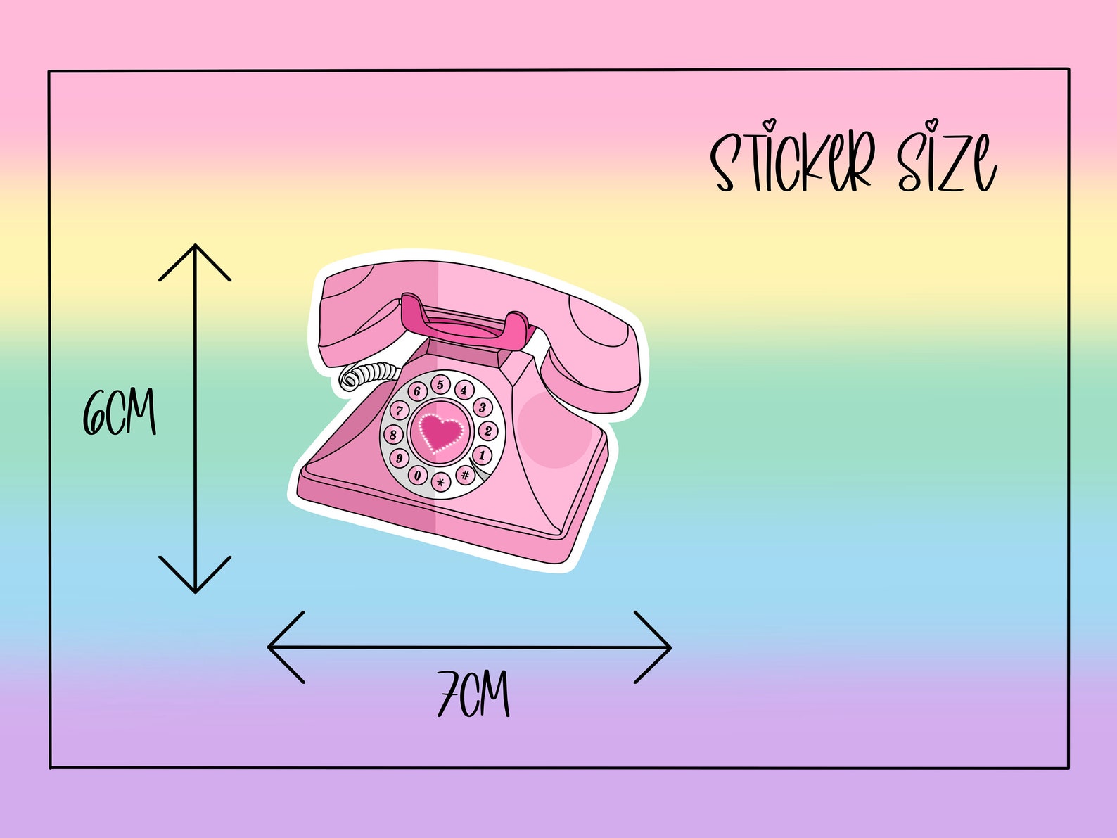 Retro 50's Style Telephone Sticker for Journal, Scrapbook or Tablet ...