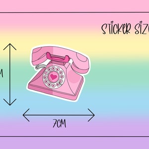 Retro 50's Style Telephone Sticker for Journal, Scrapbook or Tablet ...