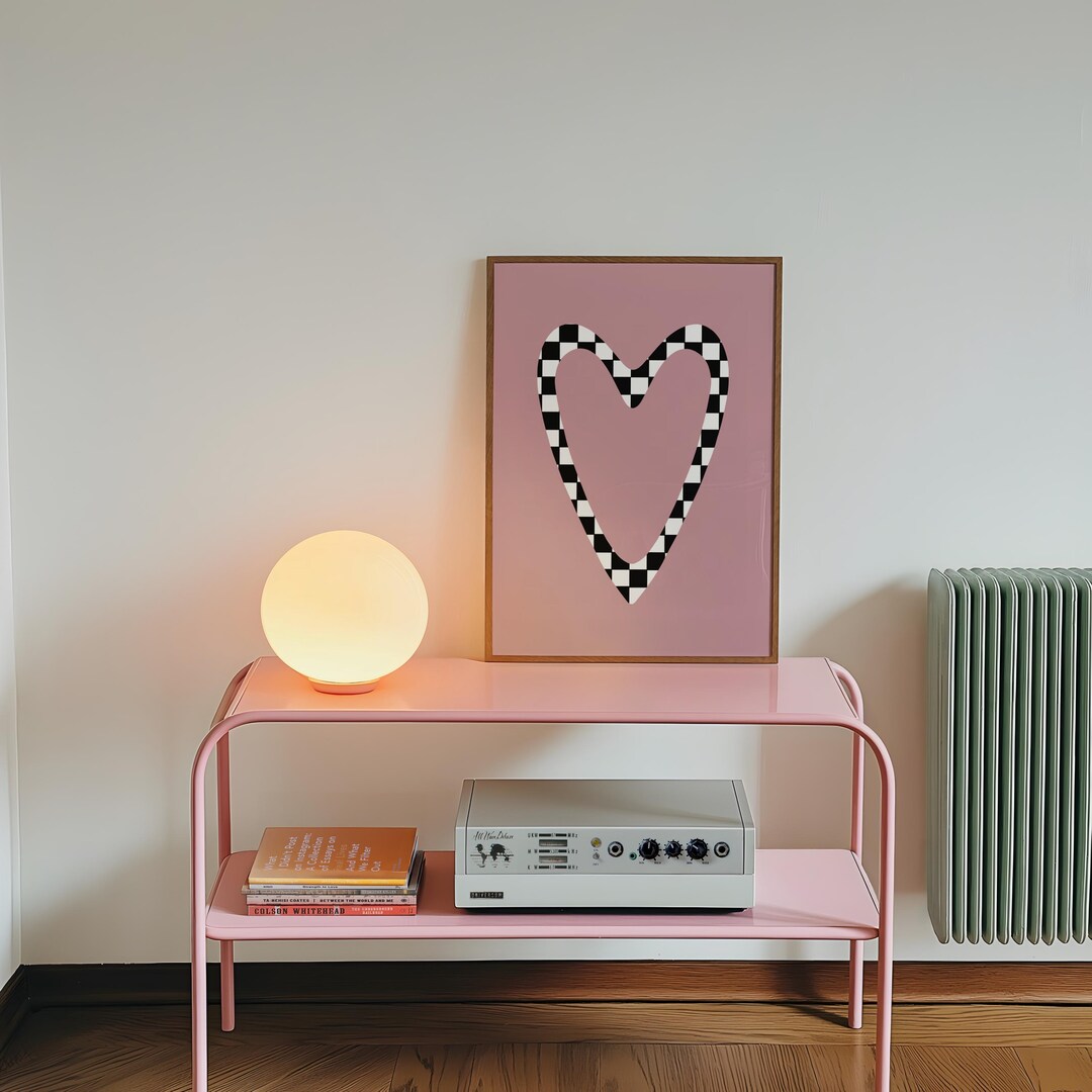 Black and White Checkered Heart Print | Alt Wall Art | Alternative Room ...