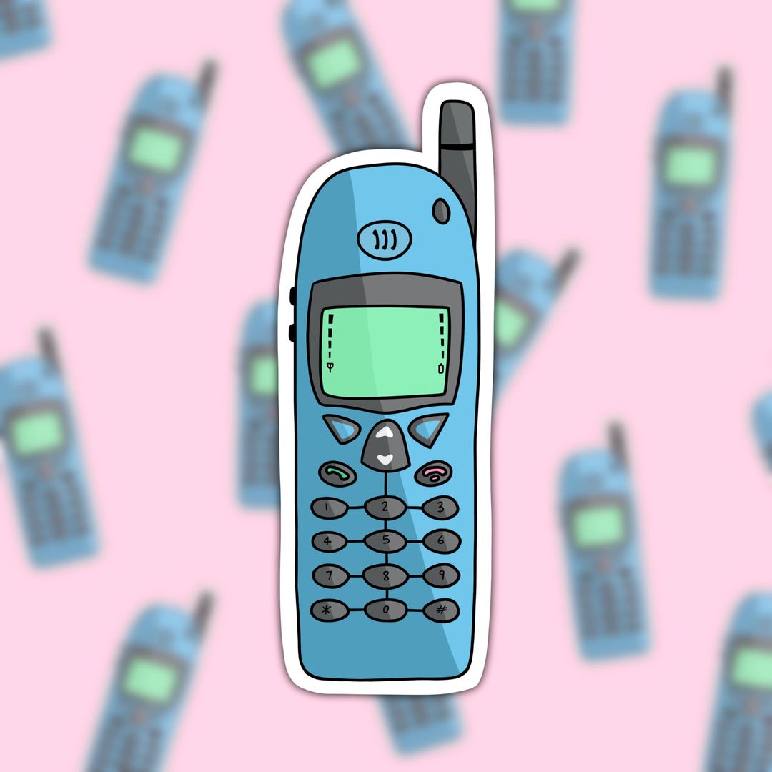 Retro Mobile Phone Sticker | 90's Aesthetic Stickers | Sticker Decal ...