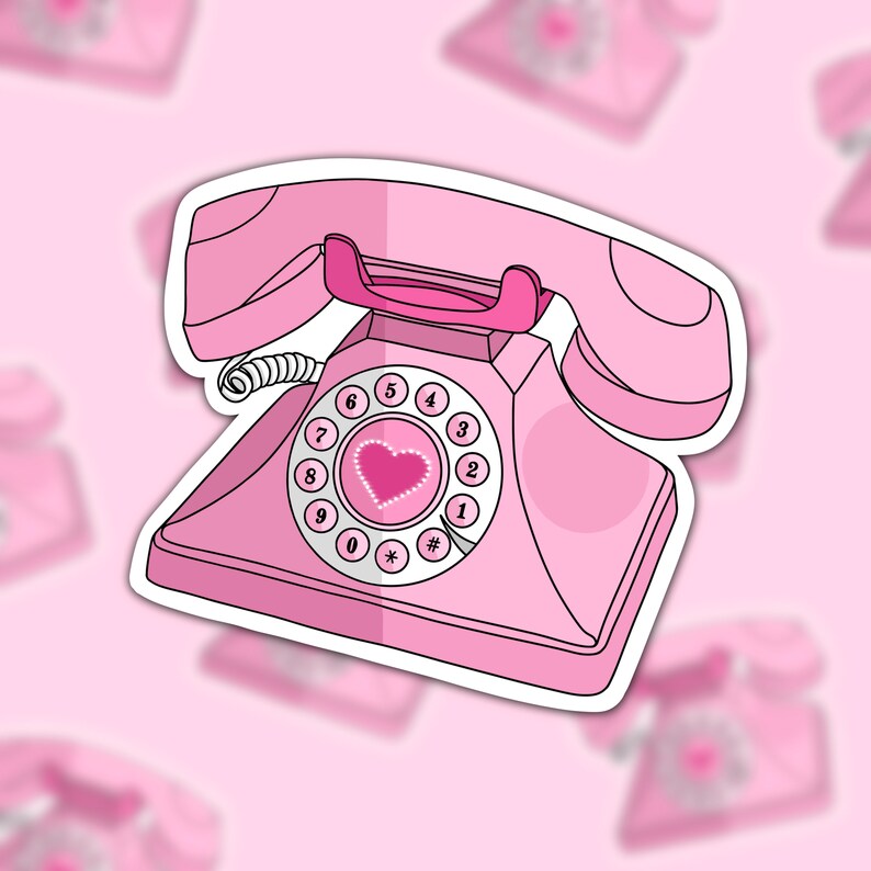 Retro 50's Style Telephone Sticker for Journal, Scrapbook or Tablet ...