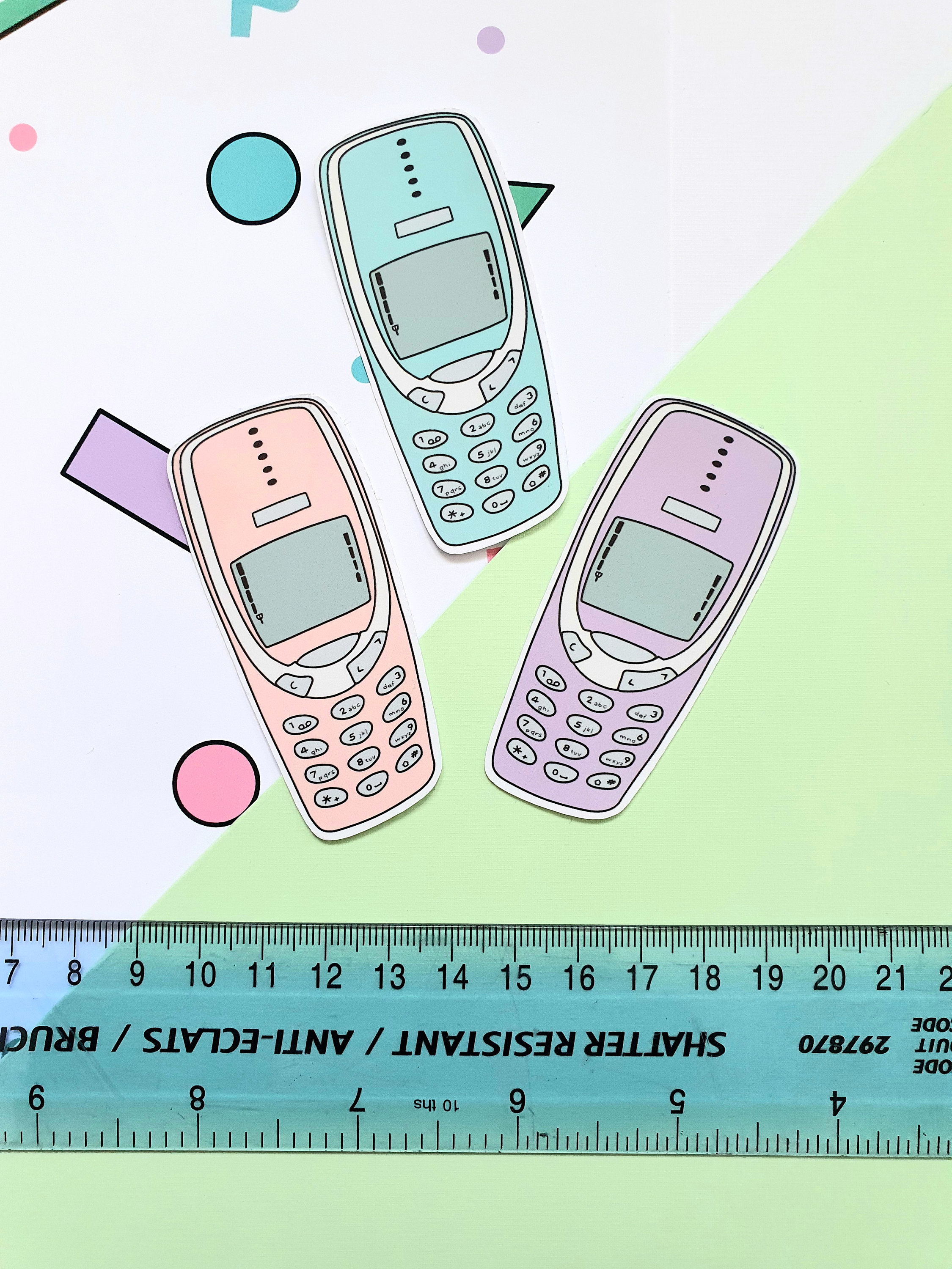 Retro Mobile Phone Sticker Sticker Decal for Journal or | Etsy