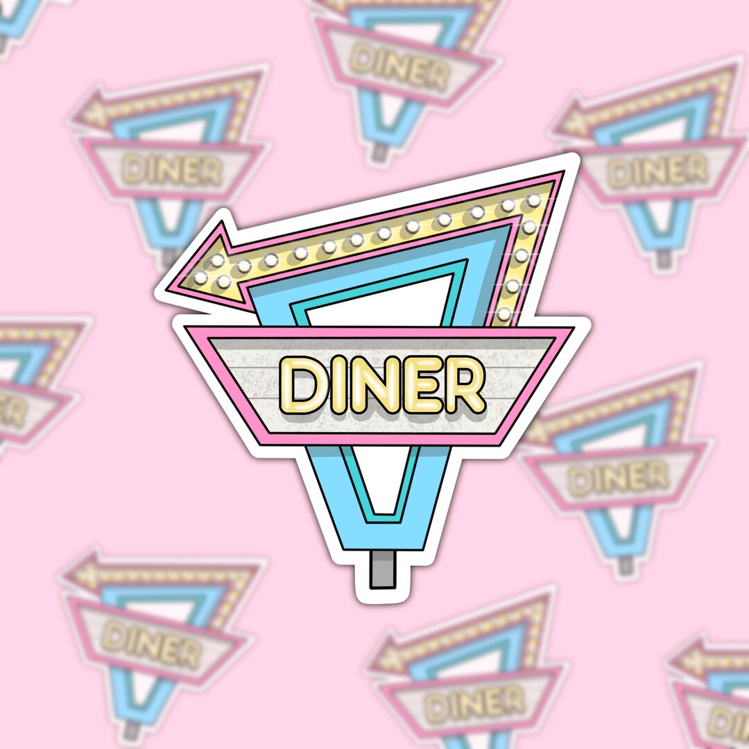 Retro Diner Vinyl Sticker: 50s Style Decal - Etsy