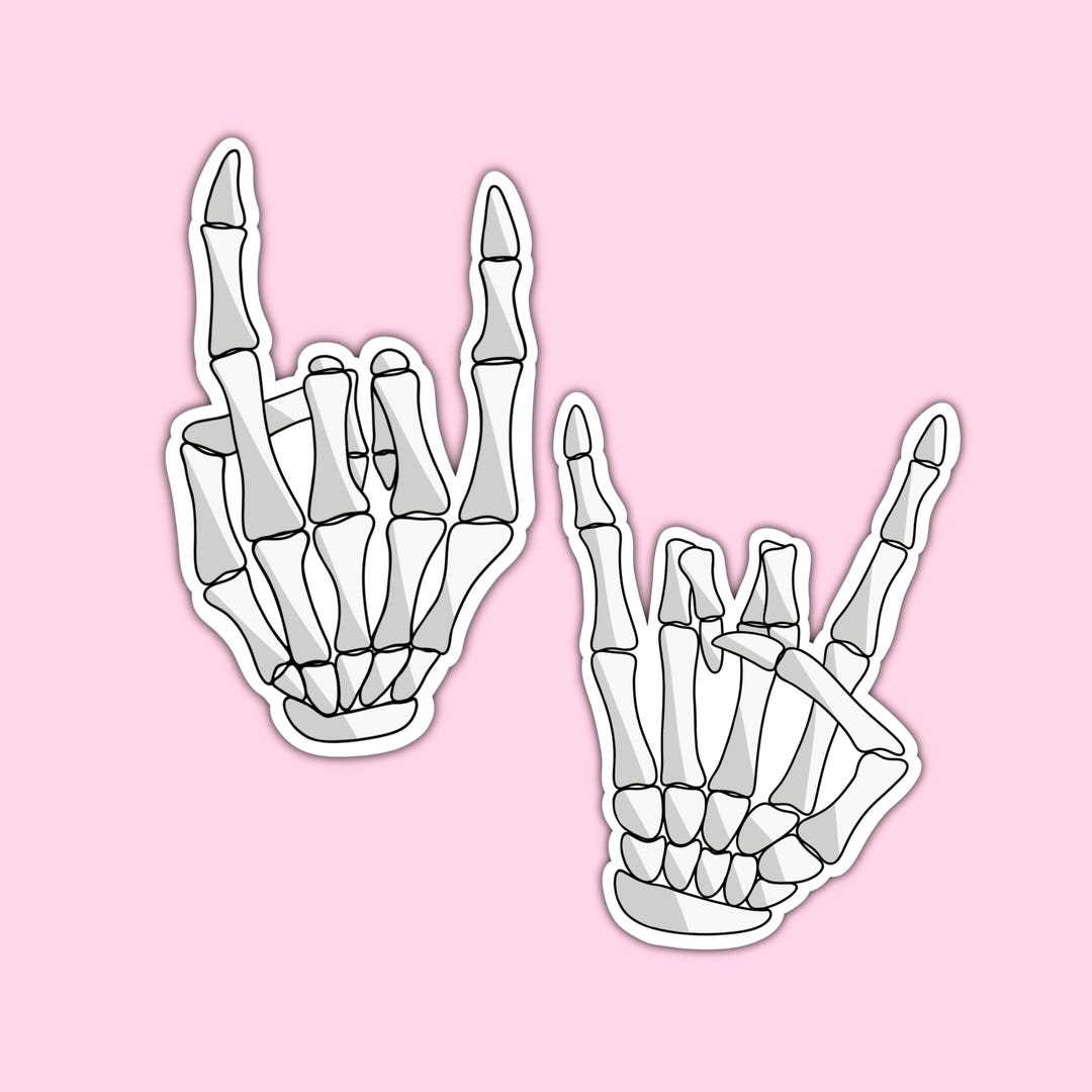Skeleton Rock Hands Sticker Set | Body Part Decal | Halloween ...