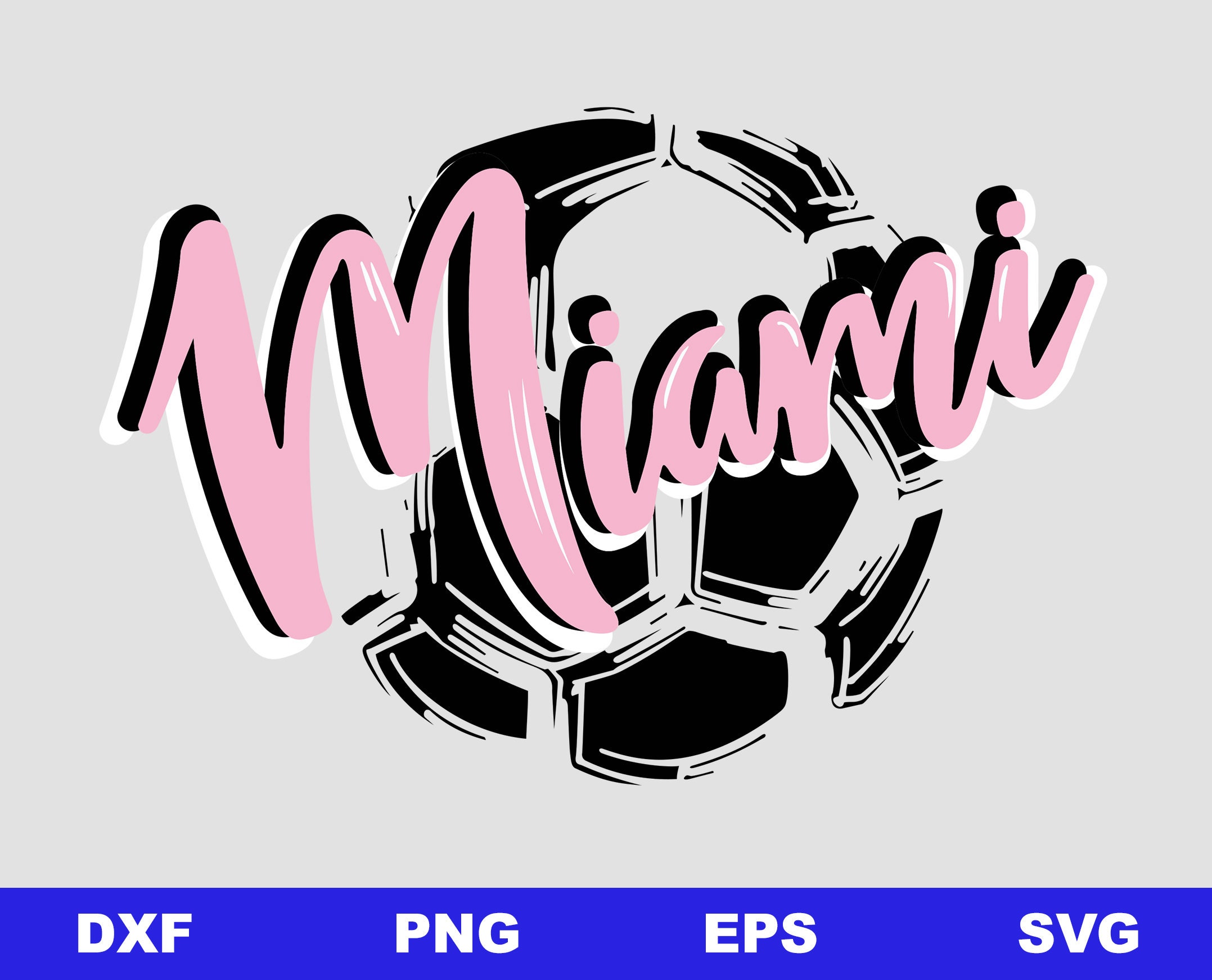 MIAMI Soccer Ball Vector Print Digital Download Soccer Ball Svg Png Dxf ...