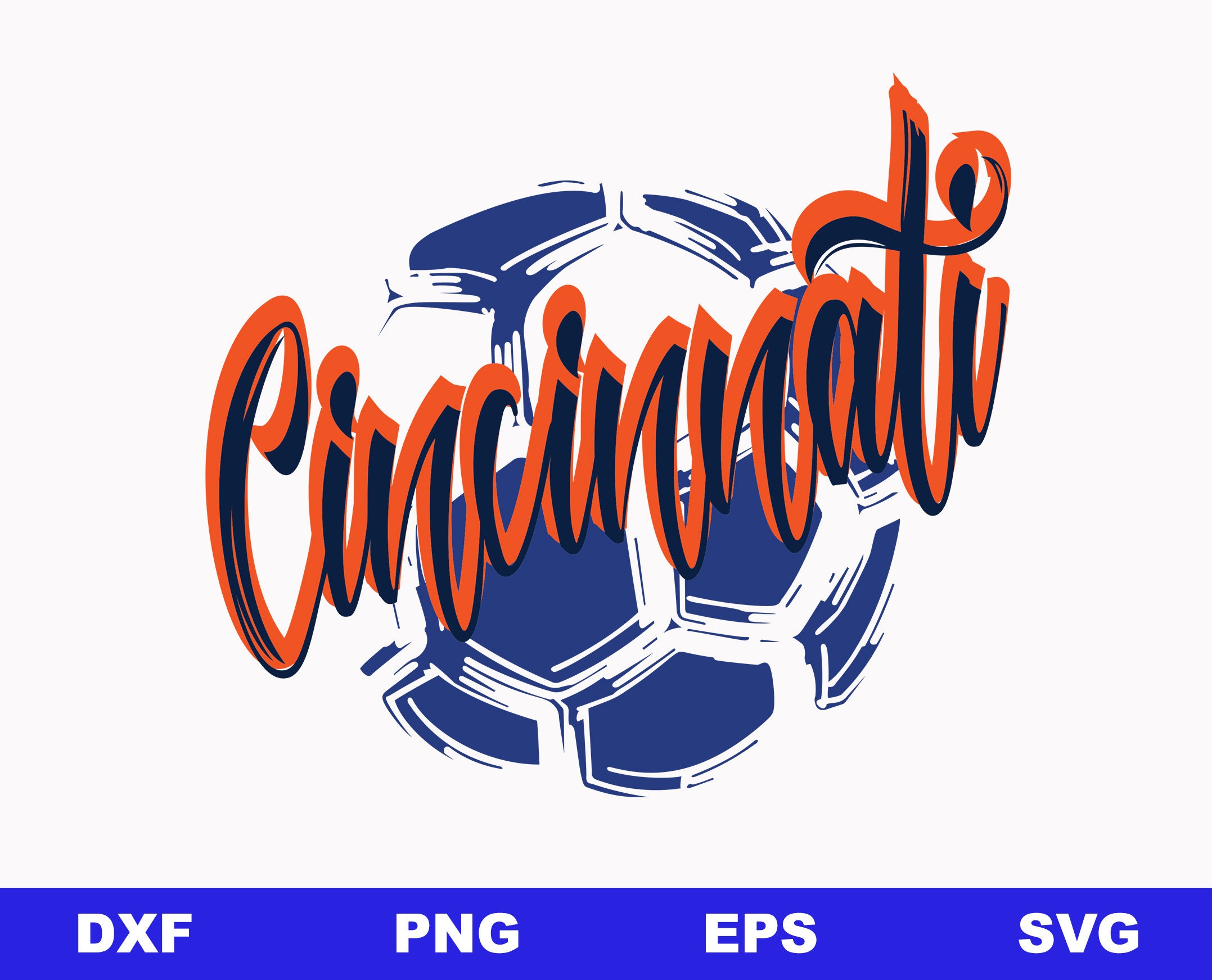 CINCINNATI Soccer Ball Vector Print Digital Download Soccer - Etsy