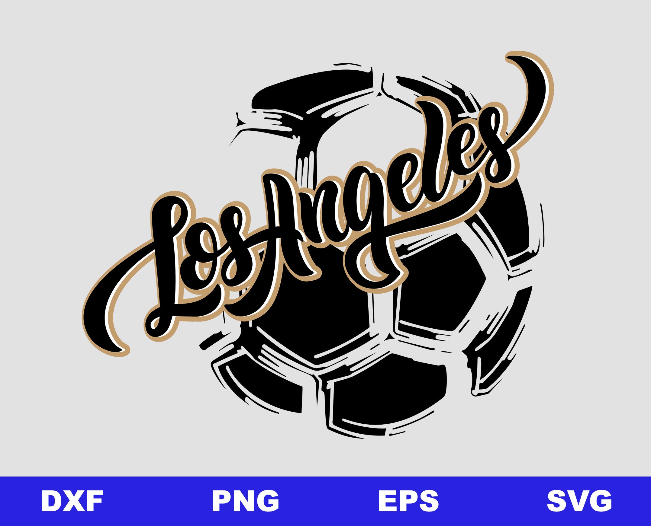 LOS ANGELES Soccer Ball Vector Print Digital Download Soccer Ball Svg ...