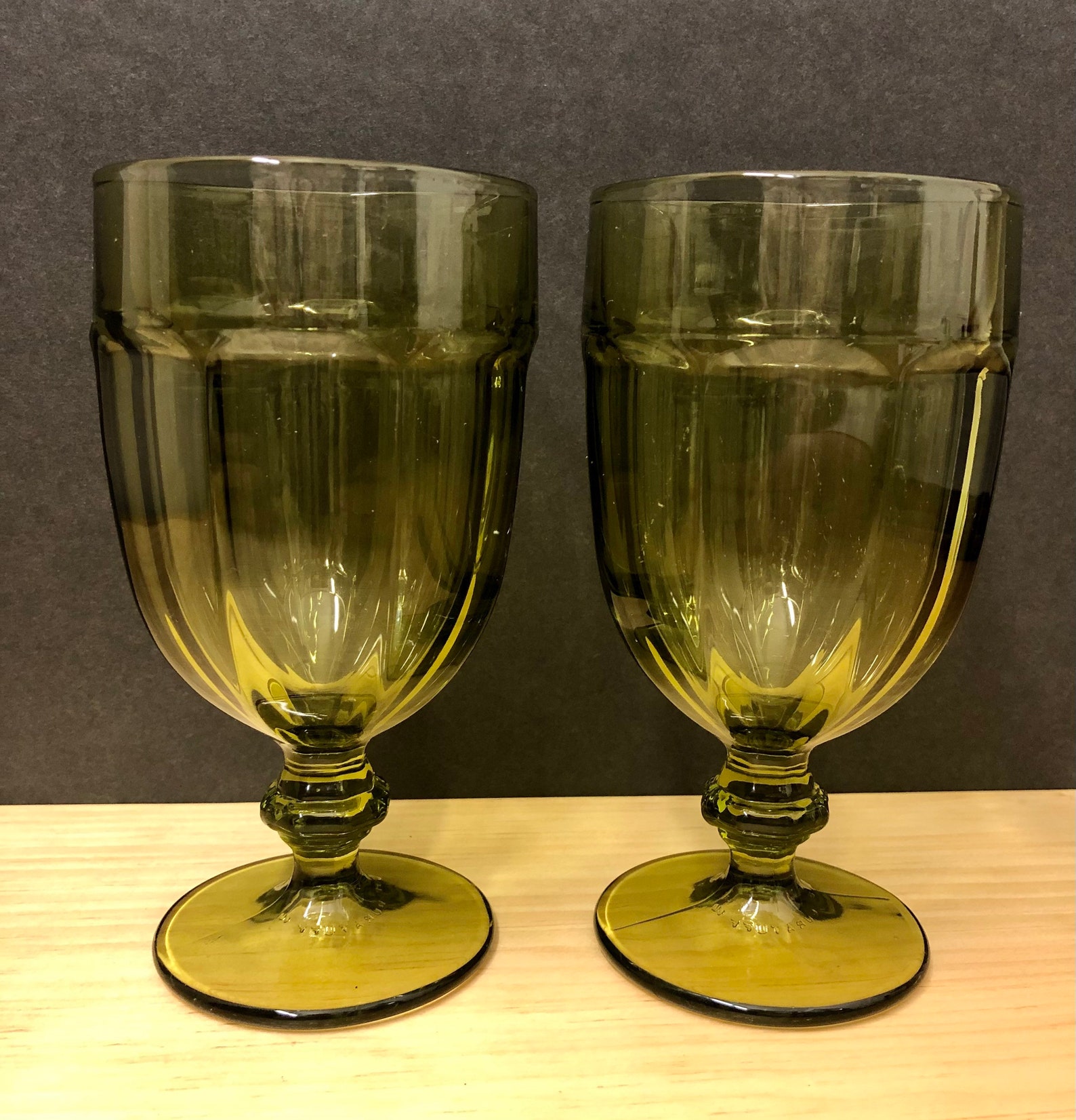 2 Vtg Libbey Glass Duratuff Gibraltar Goblets in Olive | Etsy 2 Vtg Libbey Glass Duratuff Gibraltar Goblets in Olive | Etsy