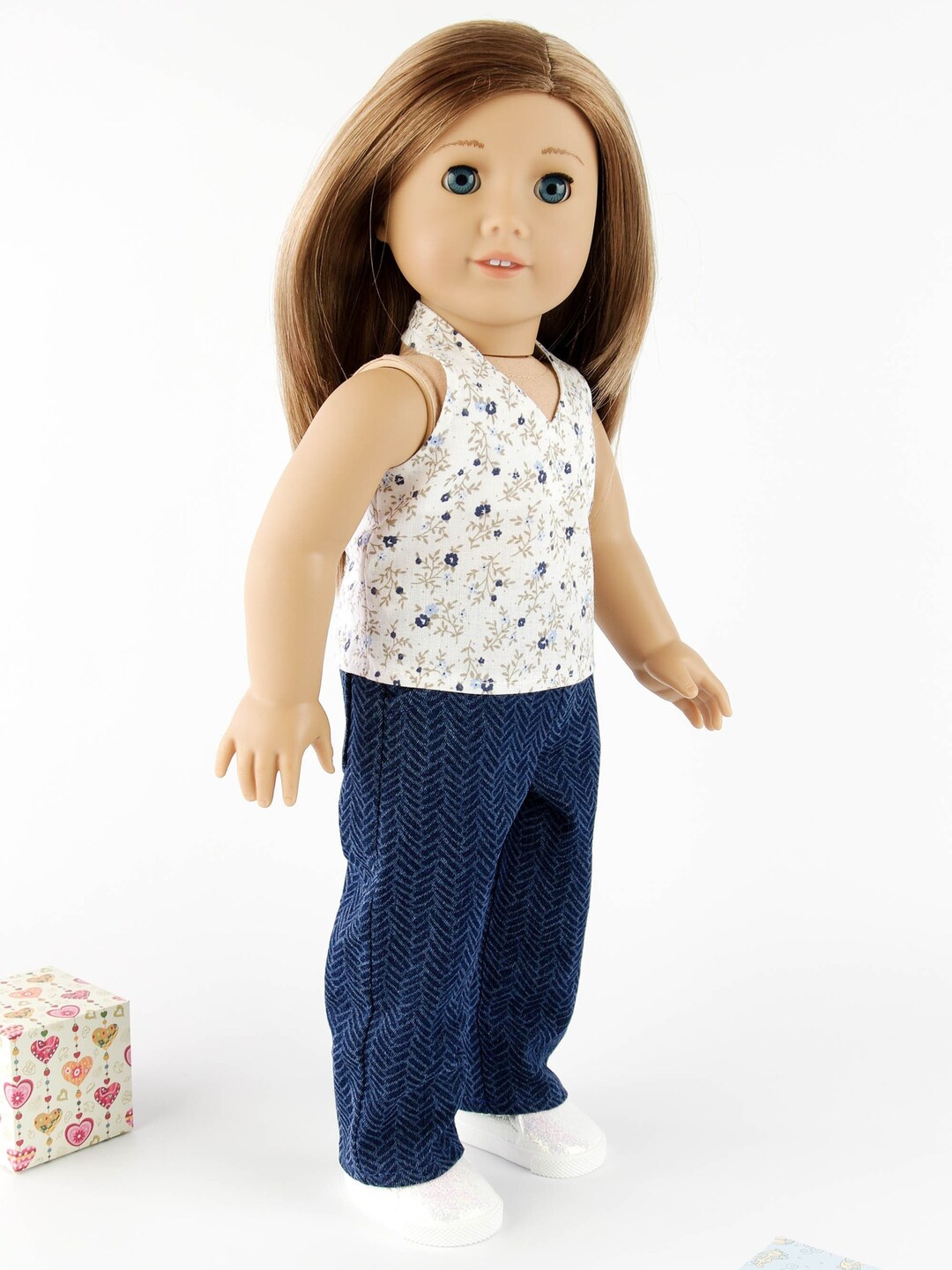 18 Inch Doll Clothes Set Blue Pants and Blouse for AG Summer Doll ...