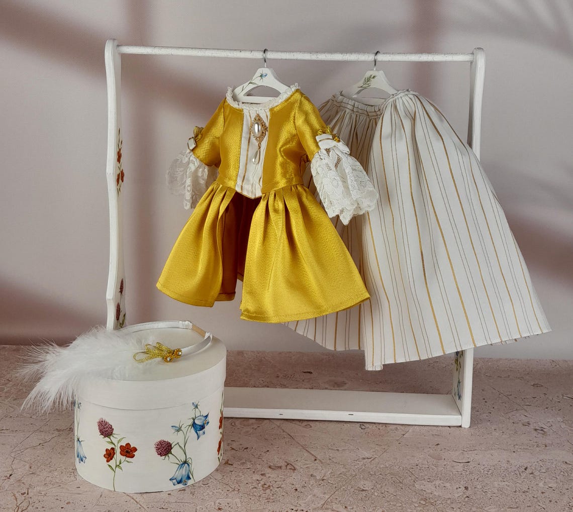 18-inch Retro Doll Sut Retro Doll Dress Gold Dress Doll Set Clothing ...