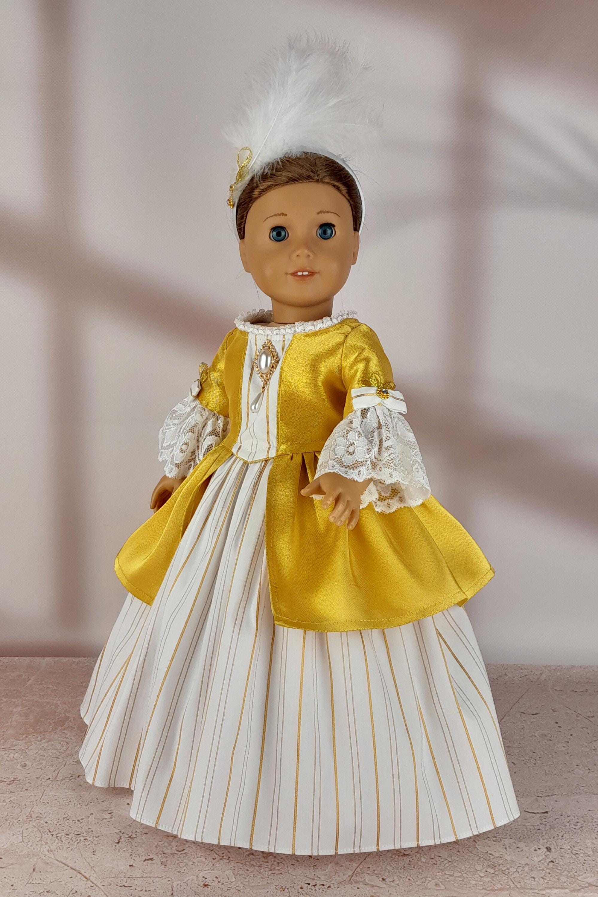 18-inch Retro Doll Sut Retro Doll Dress Gold Dress Doll Set Clothing ...