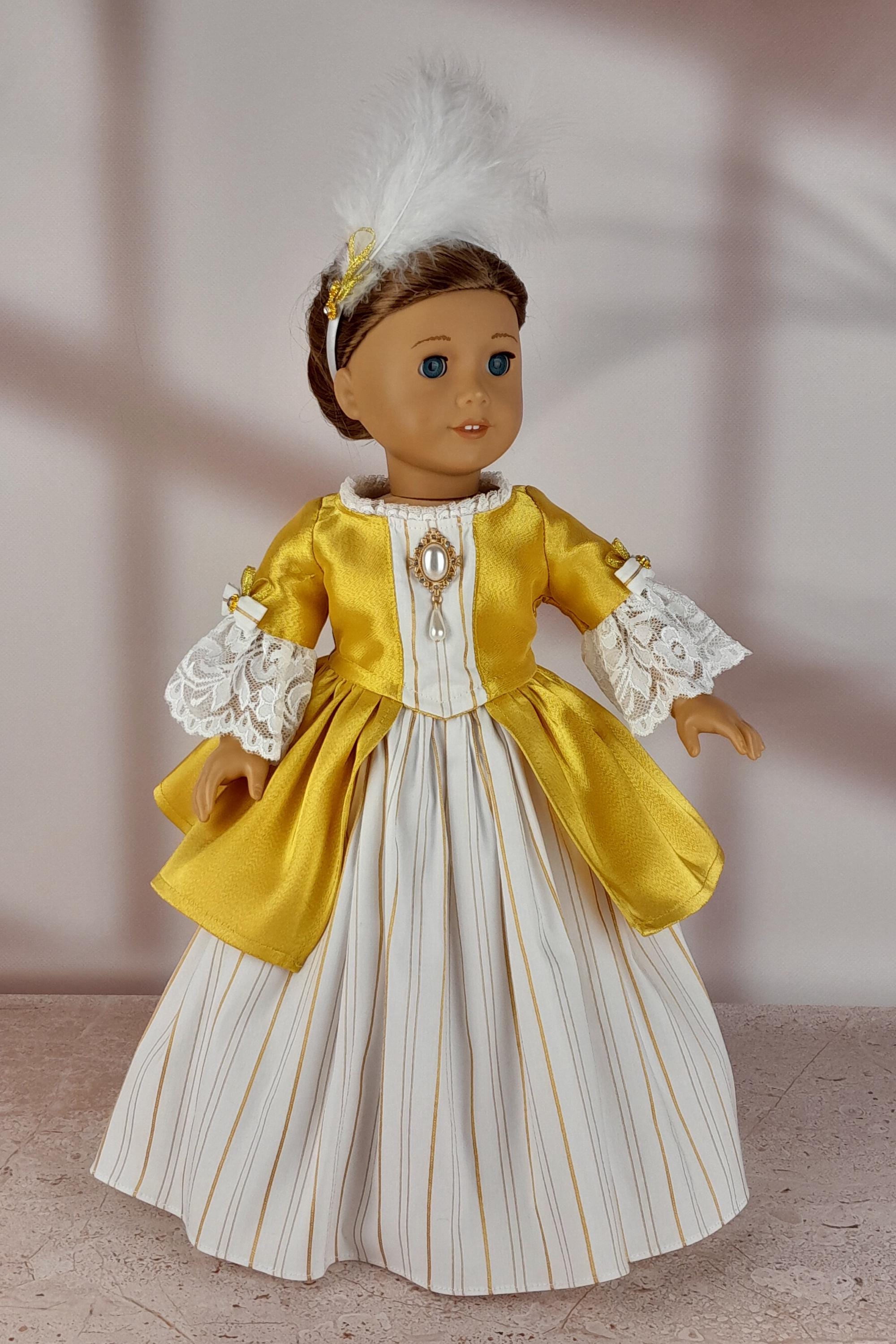 18-inch Retro Doll Sut Retro Doll Dress Gold Dress Doll Set Clothing ...