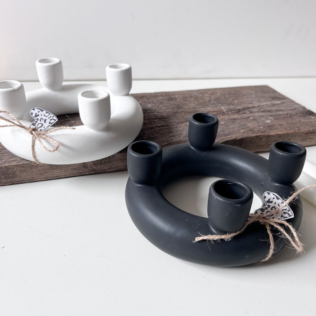 Advent Wreath Candlestick Scandi Pottery - Etsy