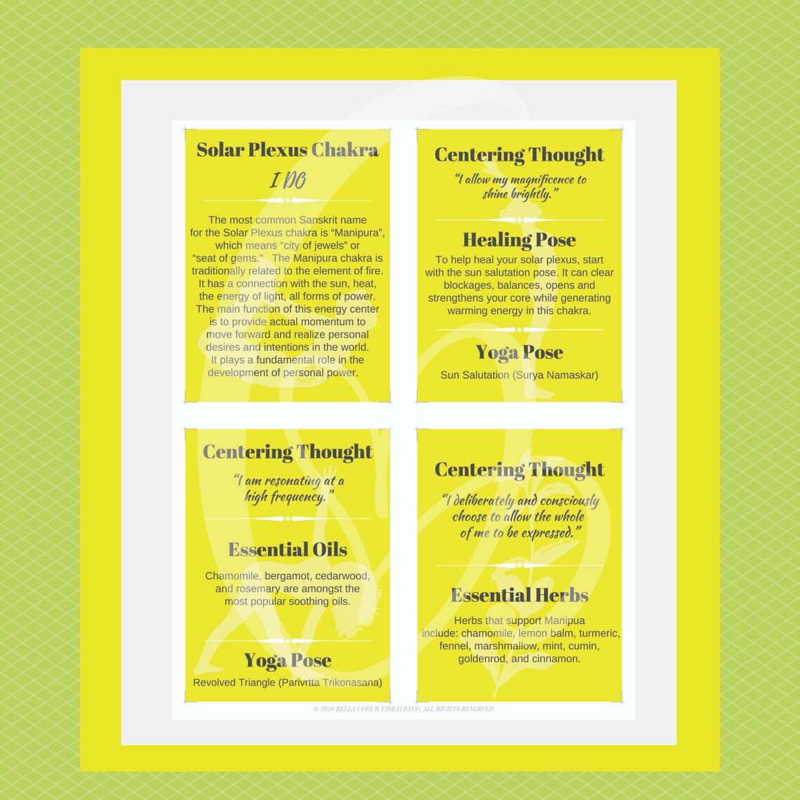 Instant Download Solar Plexus Chakra Mindfulness Cards | Etsy