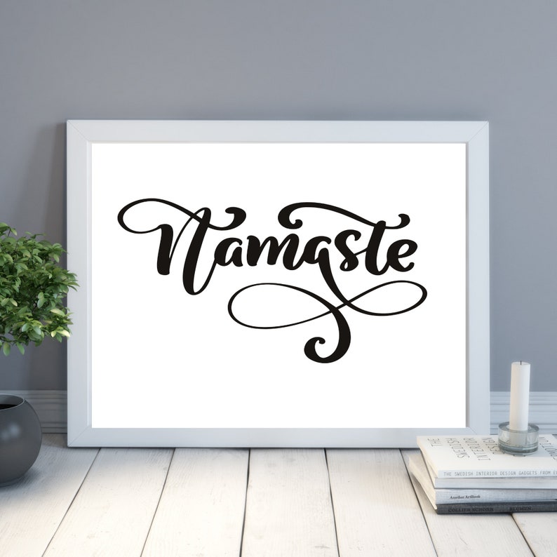 Namaste Beautiful Hand Drawn Text Poster, Scratched Calligraphy Wall ...
