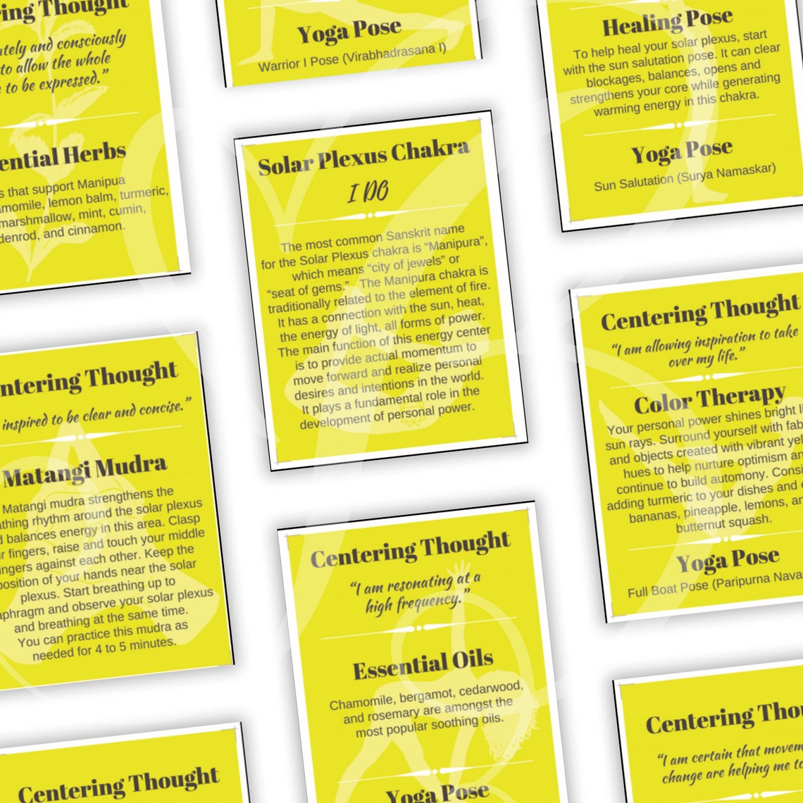 Instant Download Solar Plexus Chakra Mindfulness Cards - Etsy