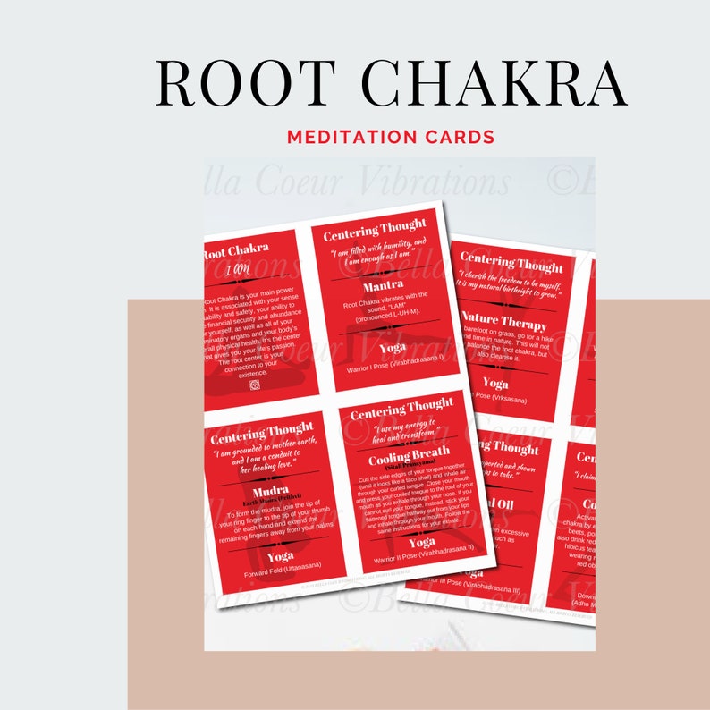 Root Chakra Digital Download Affirmation Cards - Etsy