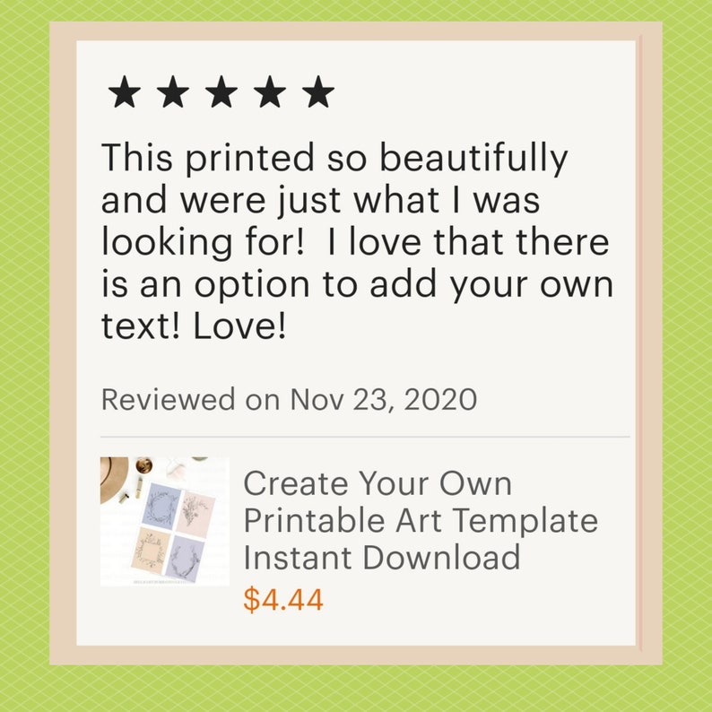 Create Your Own Printable Art Template Instant Download - Etsy