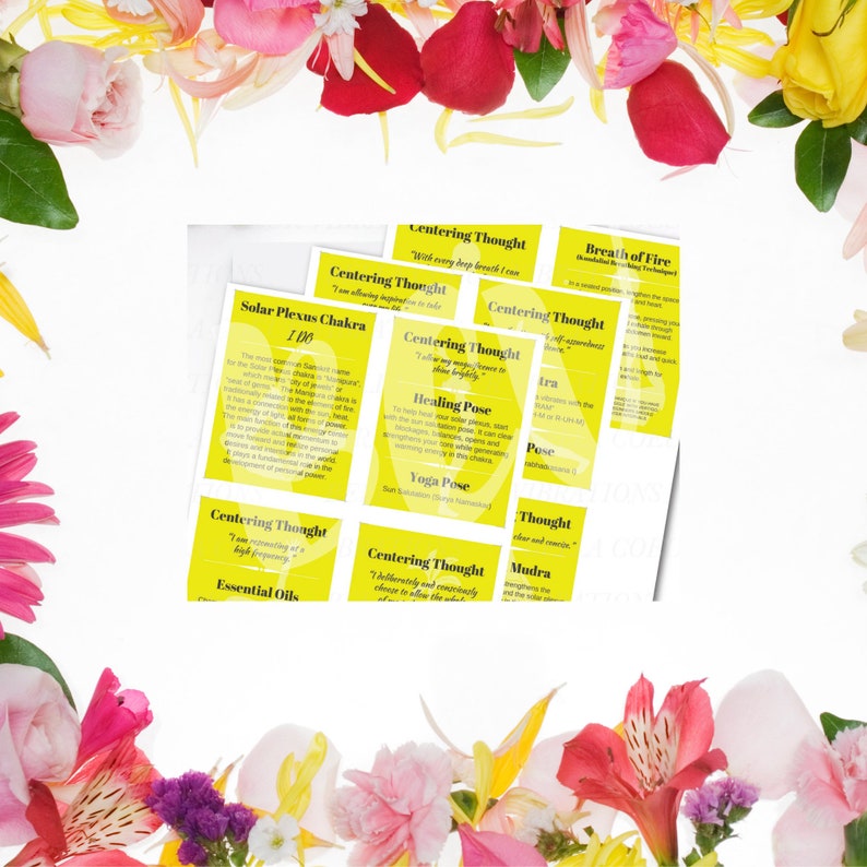 Instant Download Solar Plexus Chakra Mindfulness Cards | Etsy