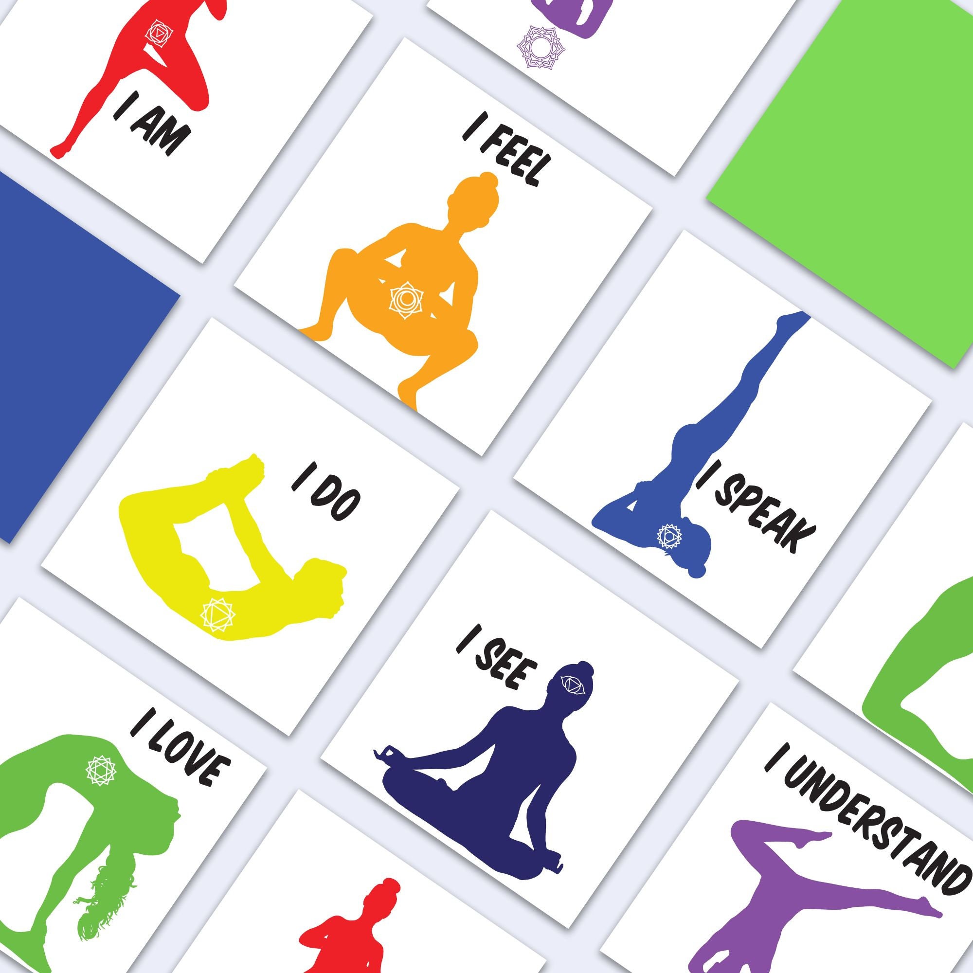 Digital Chakra Art Yoga Poses Printable Wall Decor, Instant Download 7 ...