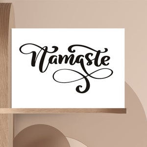 Namaste Beautiful Hand Drawn Text Poster, Scratched Calligraphy Wall ...