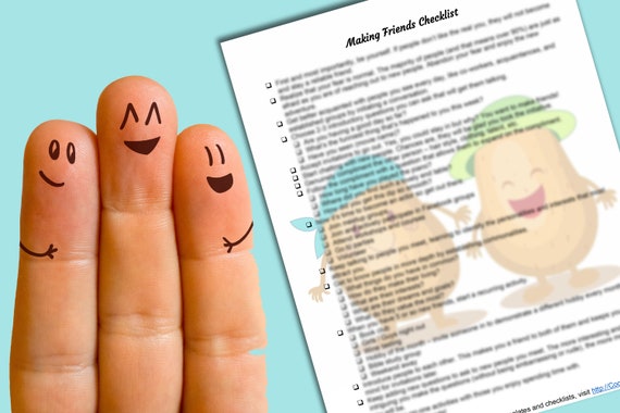 Making Friends Checklist Printable 1-page PDF 8.5 X 11 | Etsy