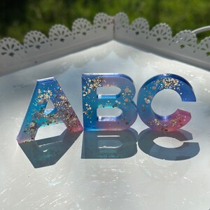 Galaxy Glitter Resin Alphabet Letter Set Fridge Magnets Homeschool ...