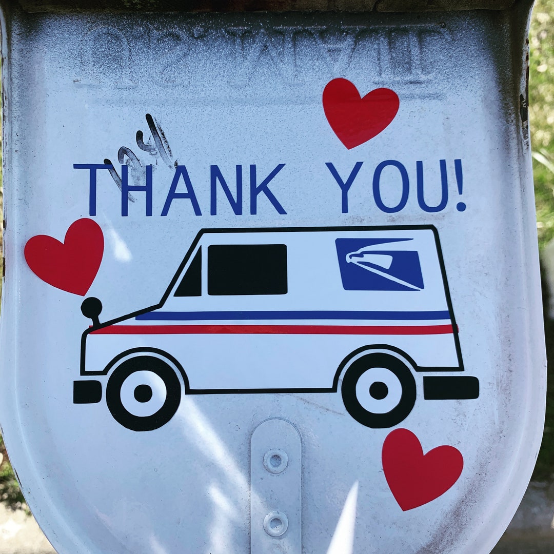 Mailbox Decal, Thank You Mail Box Decal, Thank You Mail Carrier, Postal ...