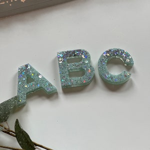 Glitter Resin Alphabet Fridge Magnets - Homeschool Learning Gift - Etsy