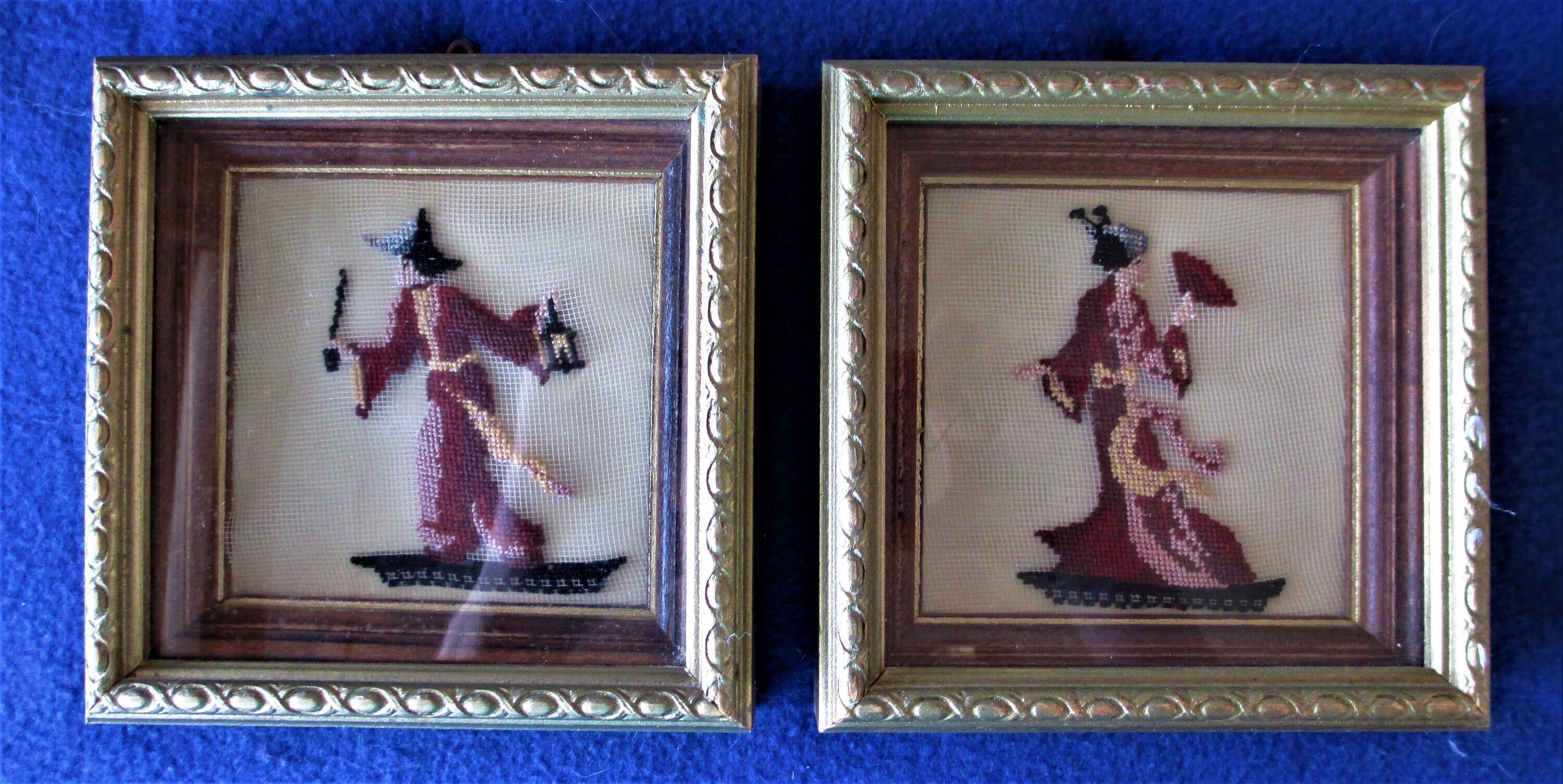 Fiber Arts Art & Collectibles Hand Carved Wood Frames Set of Two Orient ...