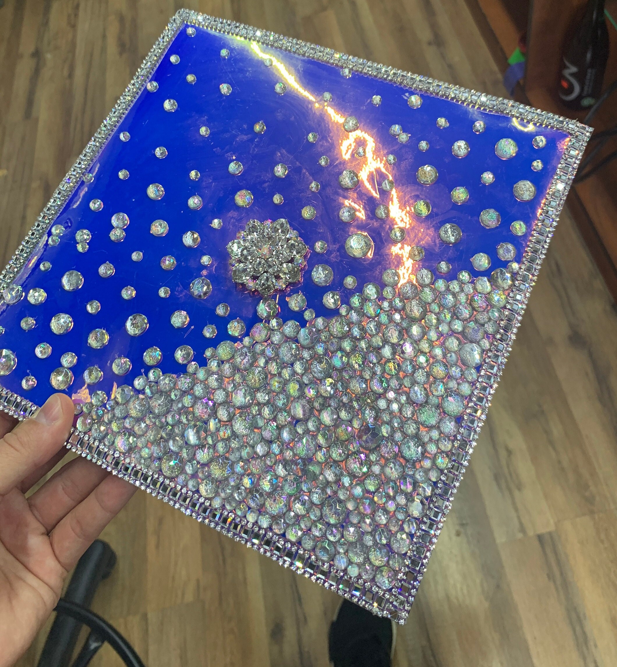 Custom Graduation Cap Topper, Iridescent, Holographic, Diamonds ...