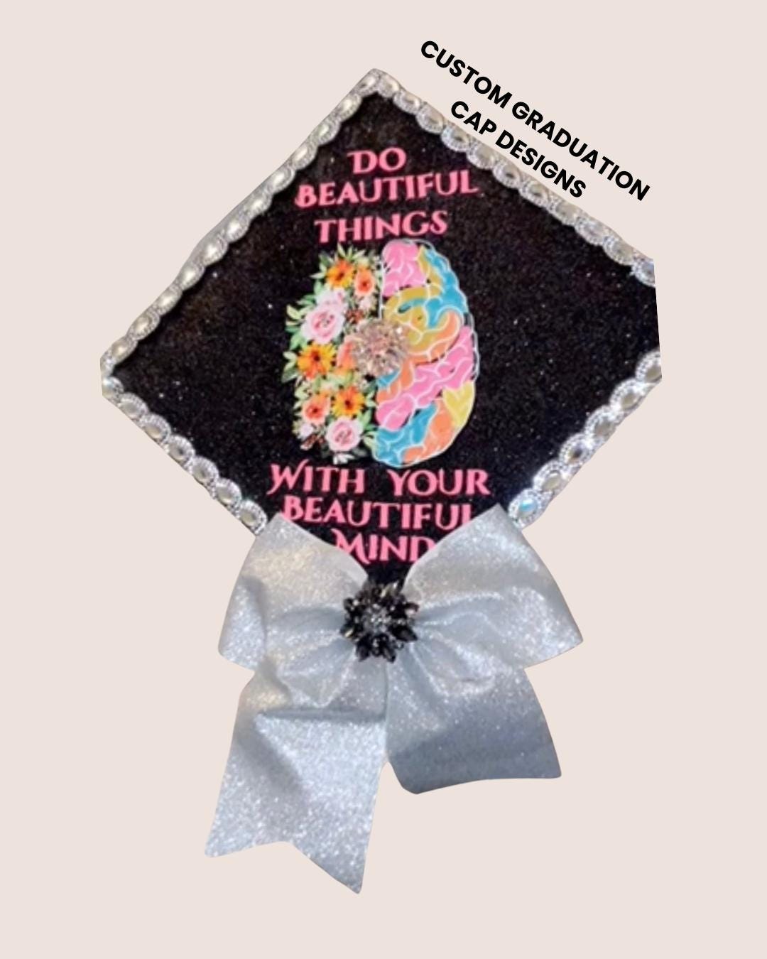 Psychology Graduation Cap | Mental Health Grad Cap | Brain Grad Cap ...