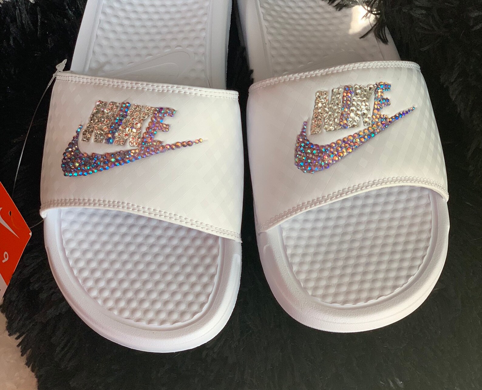 TonTon Station Nike Bling Slides | Etsy
