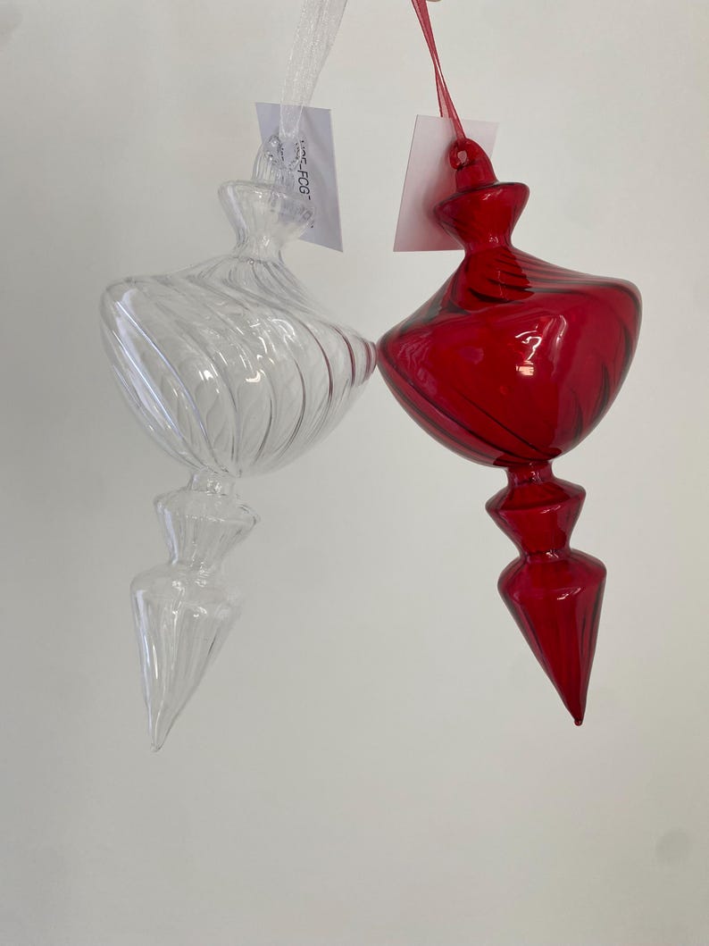 Twisted Glass Ornament, Clear Glass Ornament, Red Glass Ornaments ...