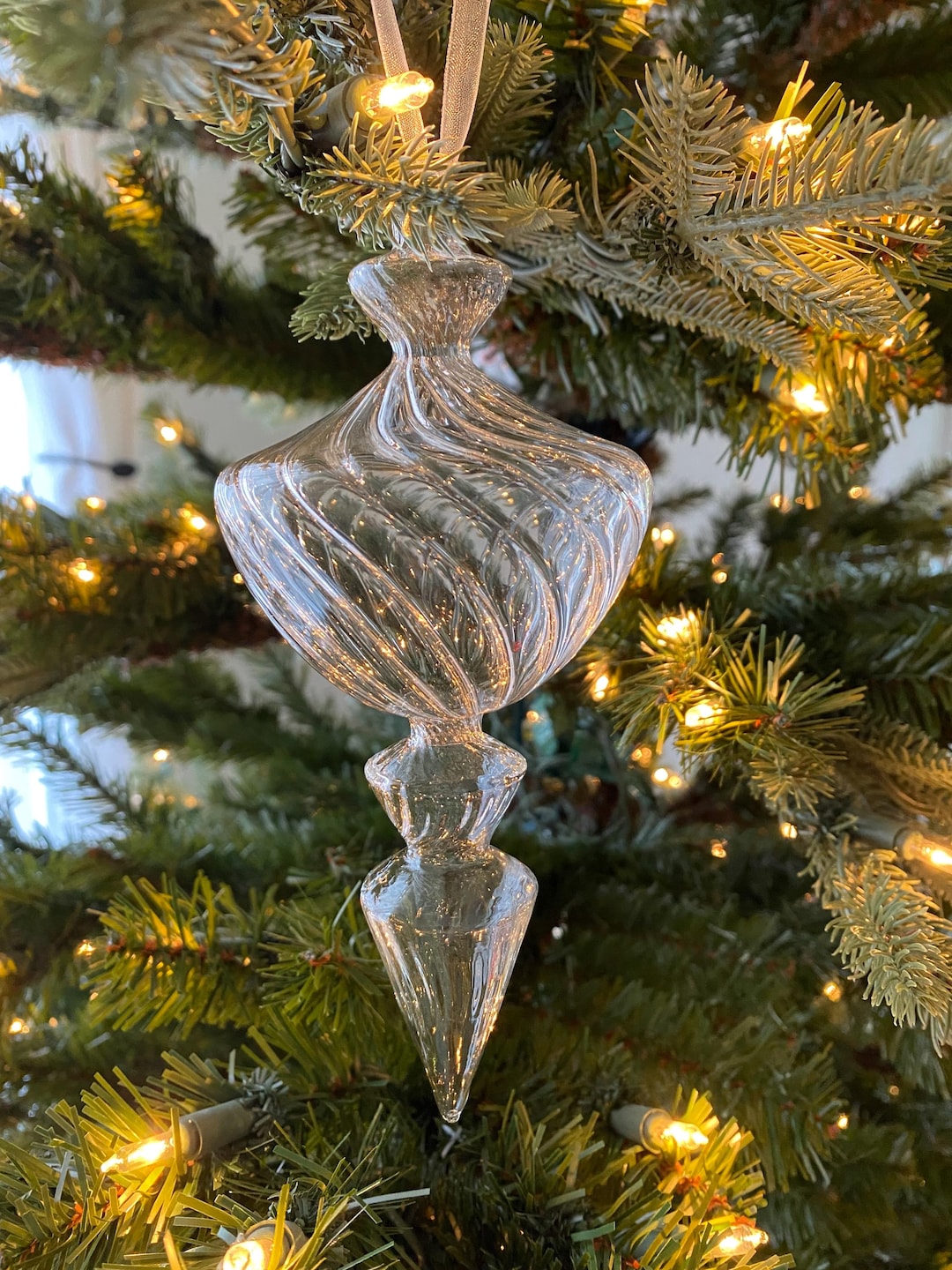 Twisted Glass Ornament, Clear Glass Ornament, Red Glass Ornaments ...